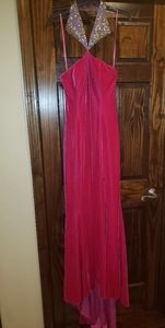 Prima Donna | Dresses | Velvet Fushia Hot Pink Pageant Prom Dress Slit ...